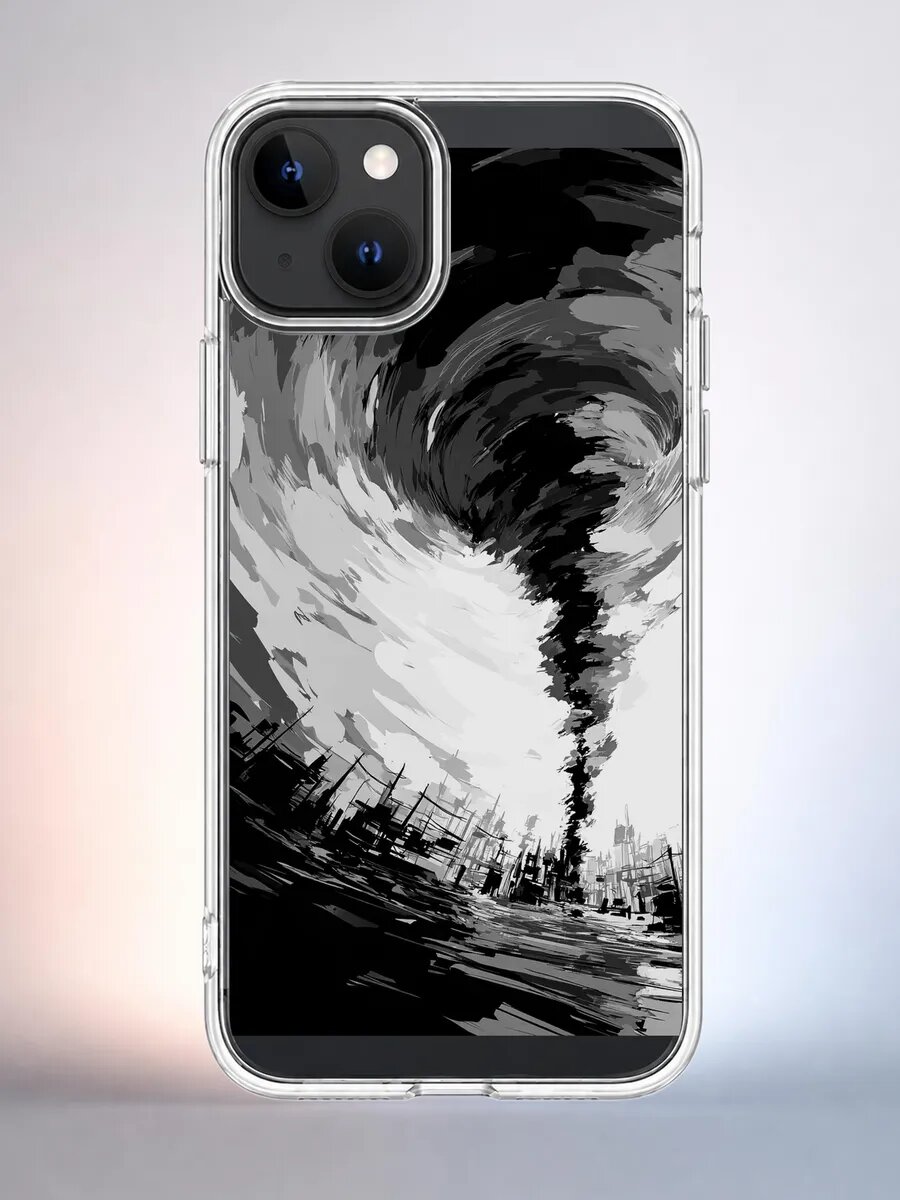 Чехол iPhone 13 торнадо иллюстрация силиконовый