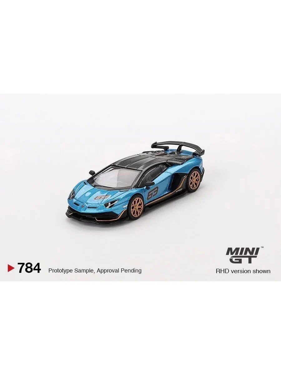 Машинка MINIGT 1:64 Lamborghini Aventador SVJ 63 Blu Aegir MGT00784-CH Car model toys
