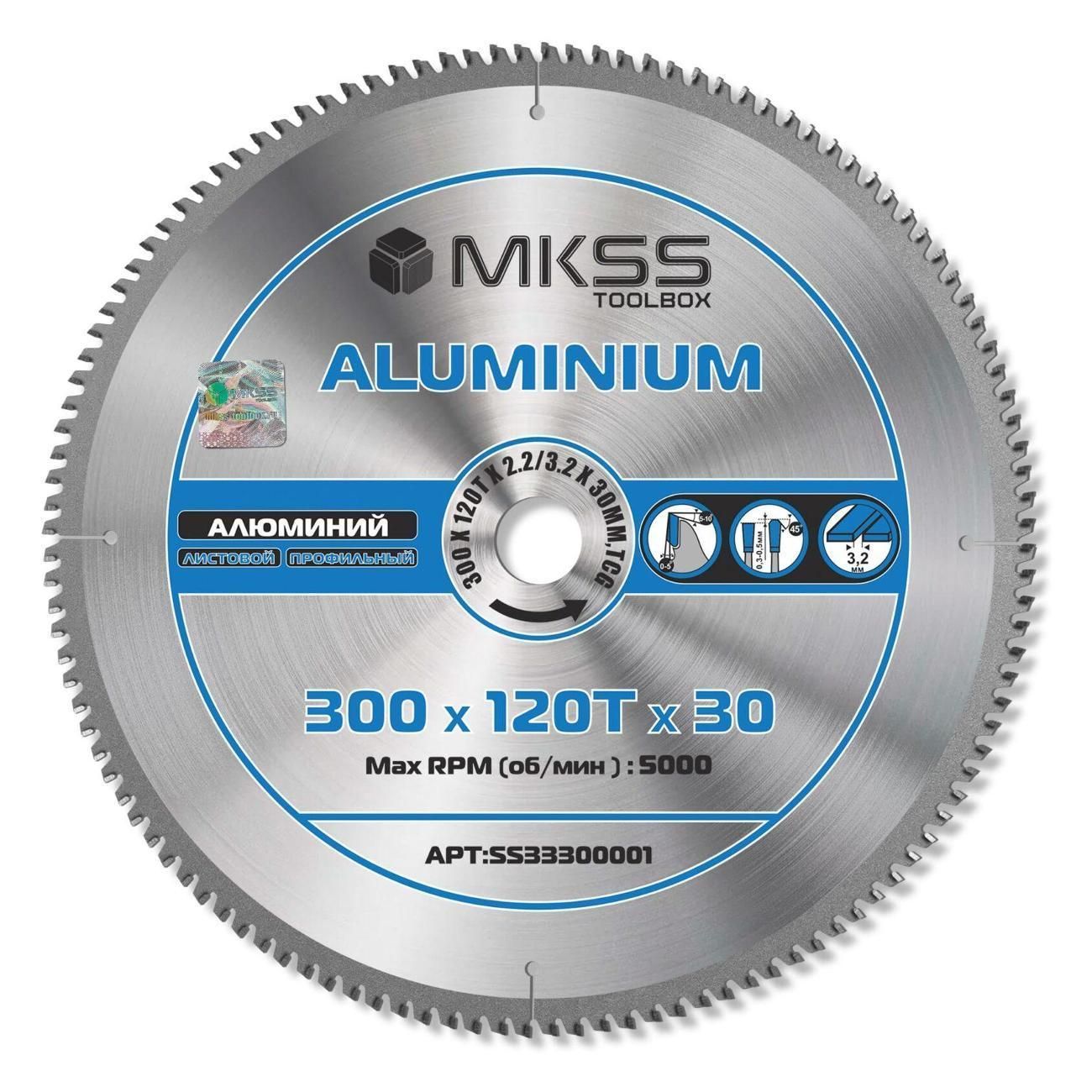 SS3330 Диск пильный по алюминию 300х120Тх2,2/3,2х30мм Aluminium MKSS