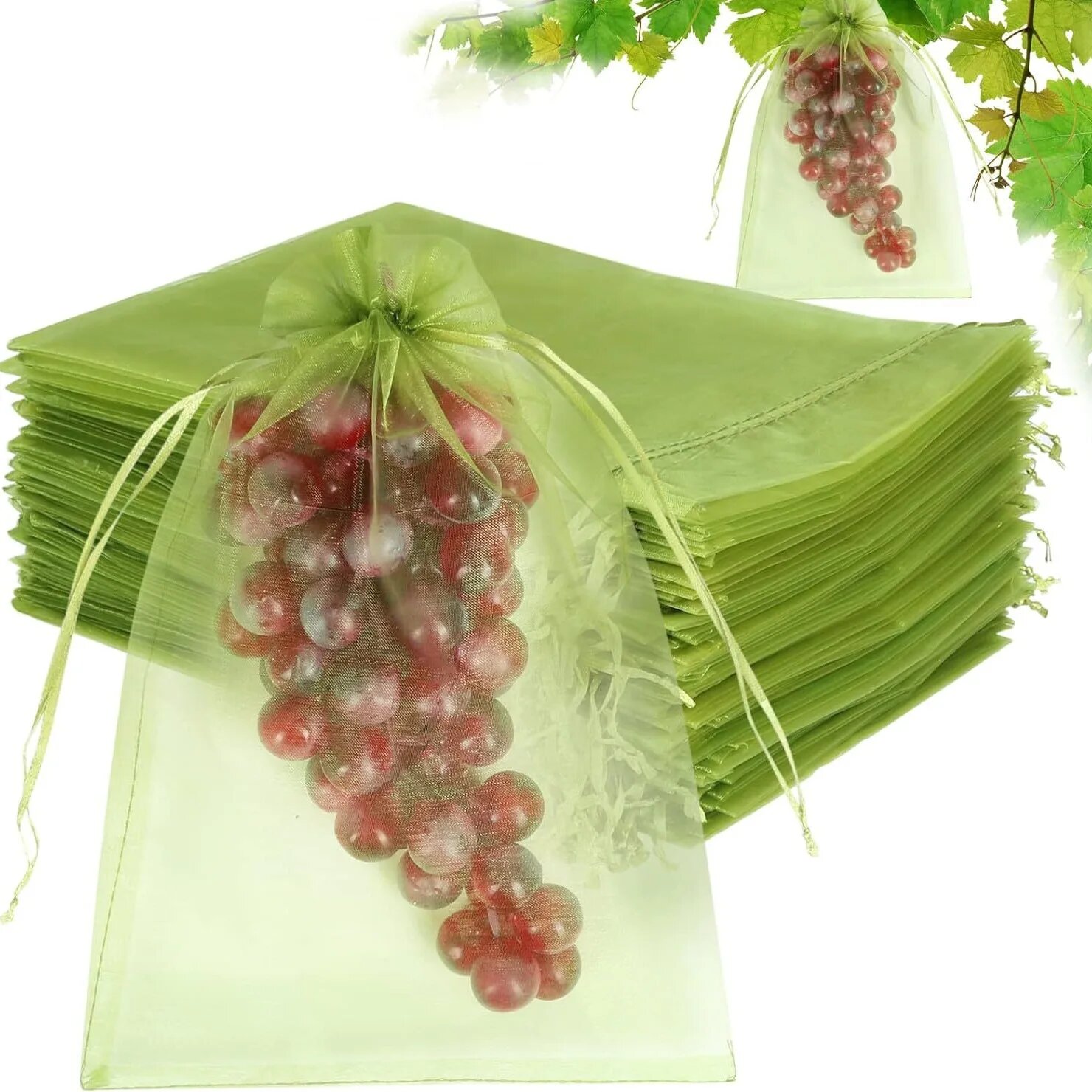 Сетки для растений из растительного волокна 20X30CM(50pcs), зеленый