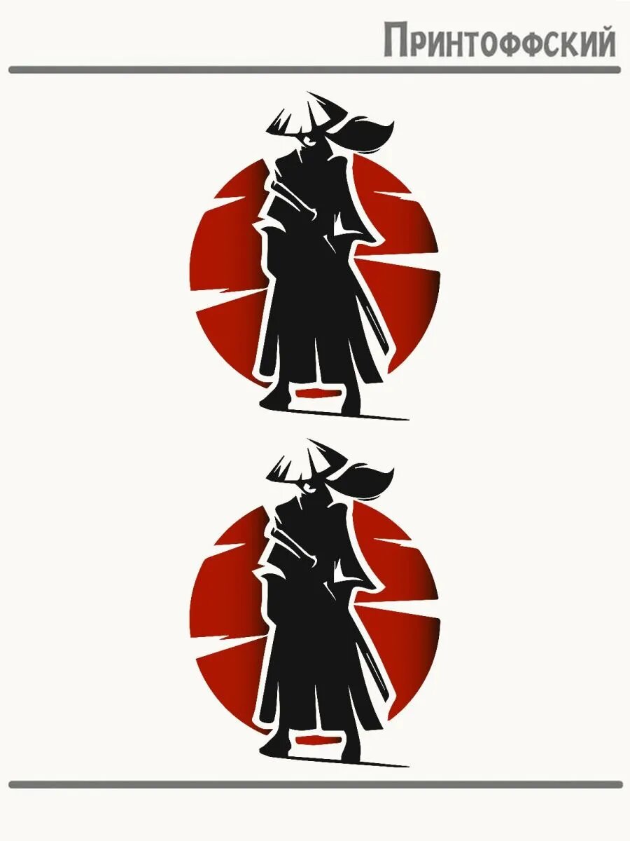 2-е (Две) Термонаклейки самурай япония samurai japan
