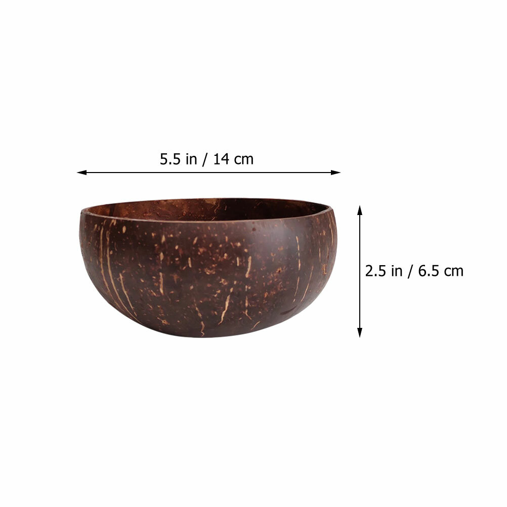 Кокосовая Миска Для Салата И Фруктов Легкая Надежная Объемом 14X14X6 5Cm