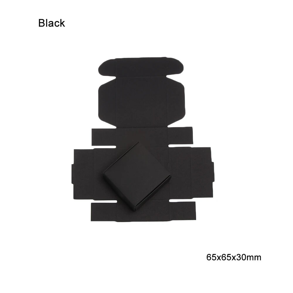 Картонные подарочные коробки из крафт-бумаги Черный, 65x65x30mm black
