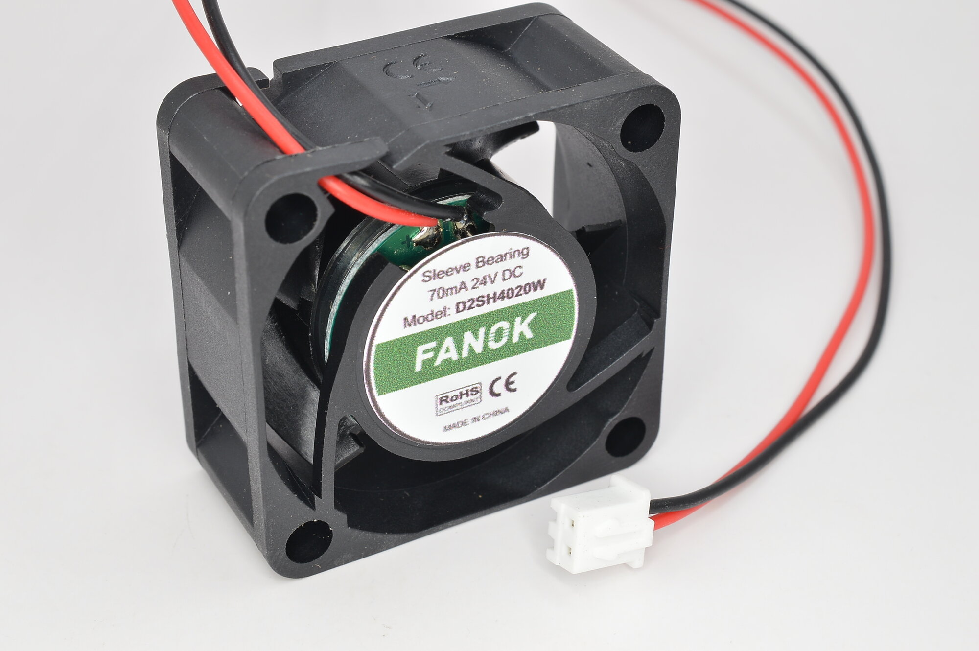 FANOK D2SH4020W Вентилятор осевой, 24В DC, 40x40x20мм, подшипник скольжения, 18куб. м/ч, 7250об/мин, разъем 2PIN, 1шт