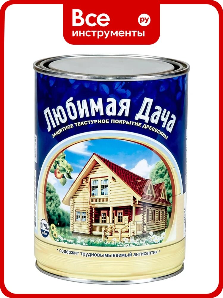 Защитно-декоративное покрытие для дерева Любимая Дача полуматовое, 0.75 л, белый 237251