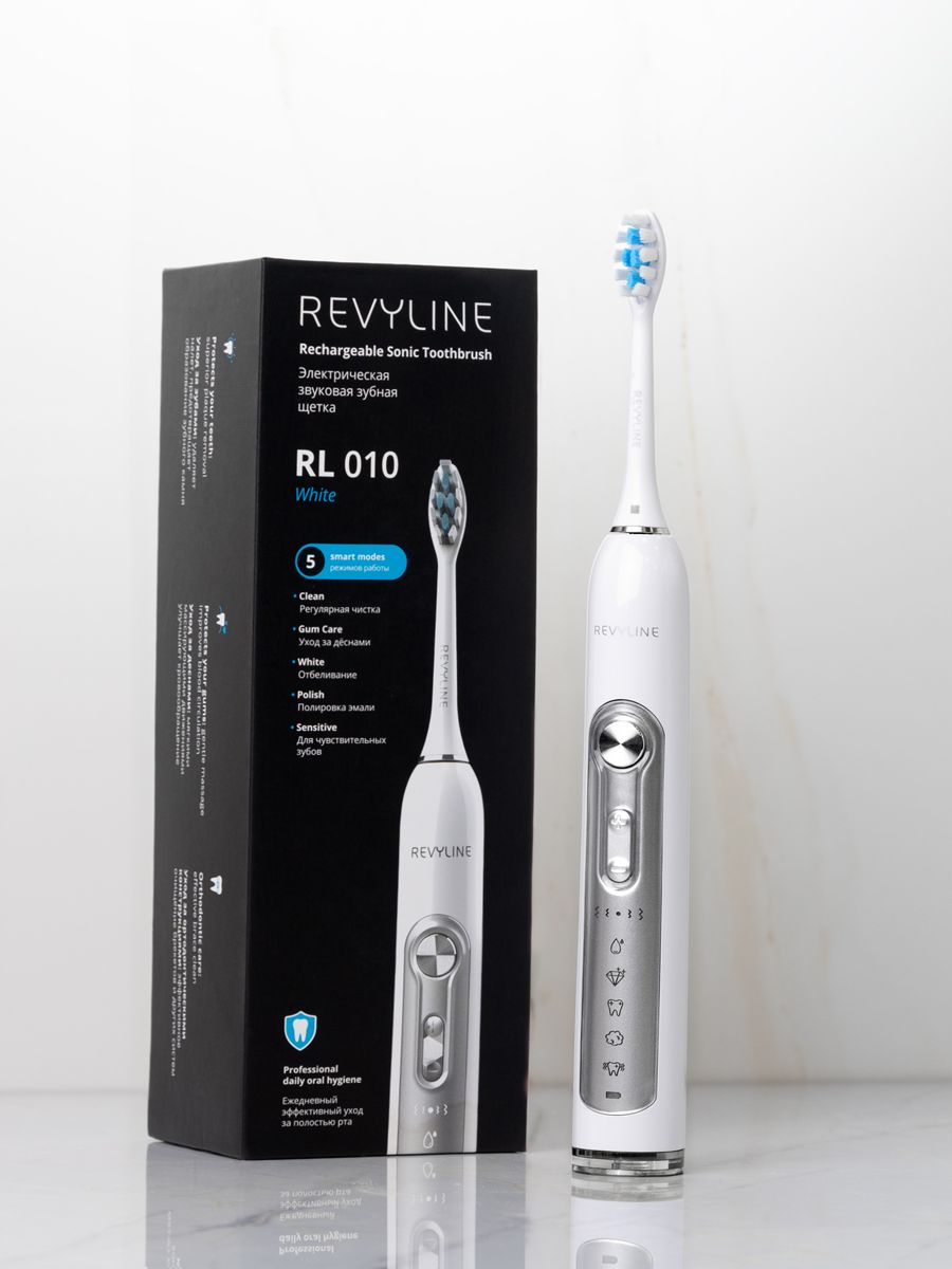 Электрическая зубная щётка Revyline RL 010 звуковая, белая, взрослая, с мягкой щетиной, для мужчин, для женщин