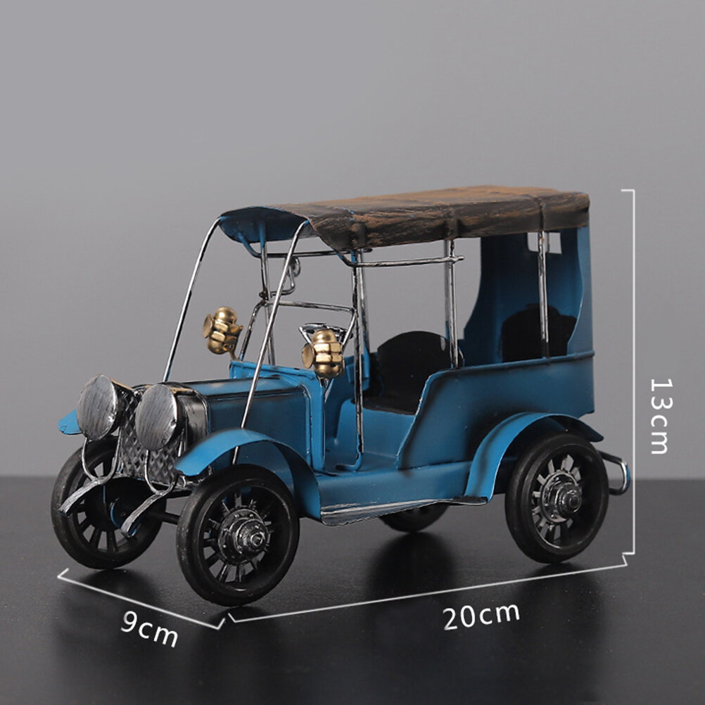 Винтажная Металлическая Модель Авто Для Украшения Дома И Витрины 21X13 Cm Синий
