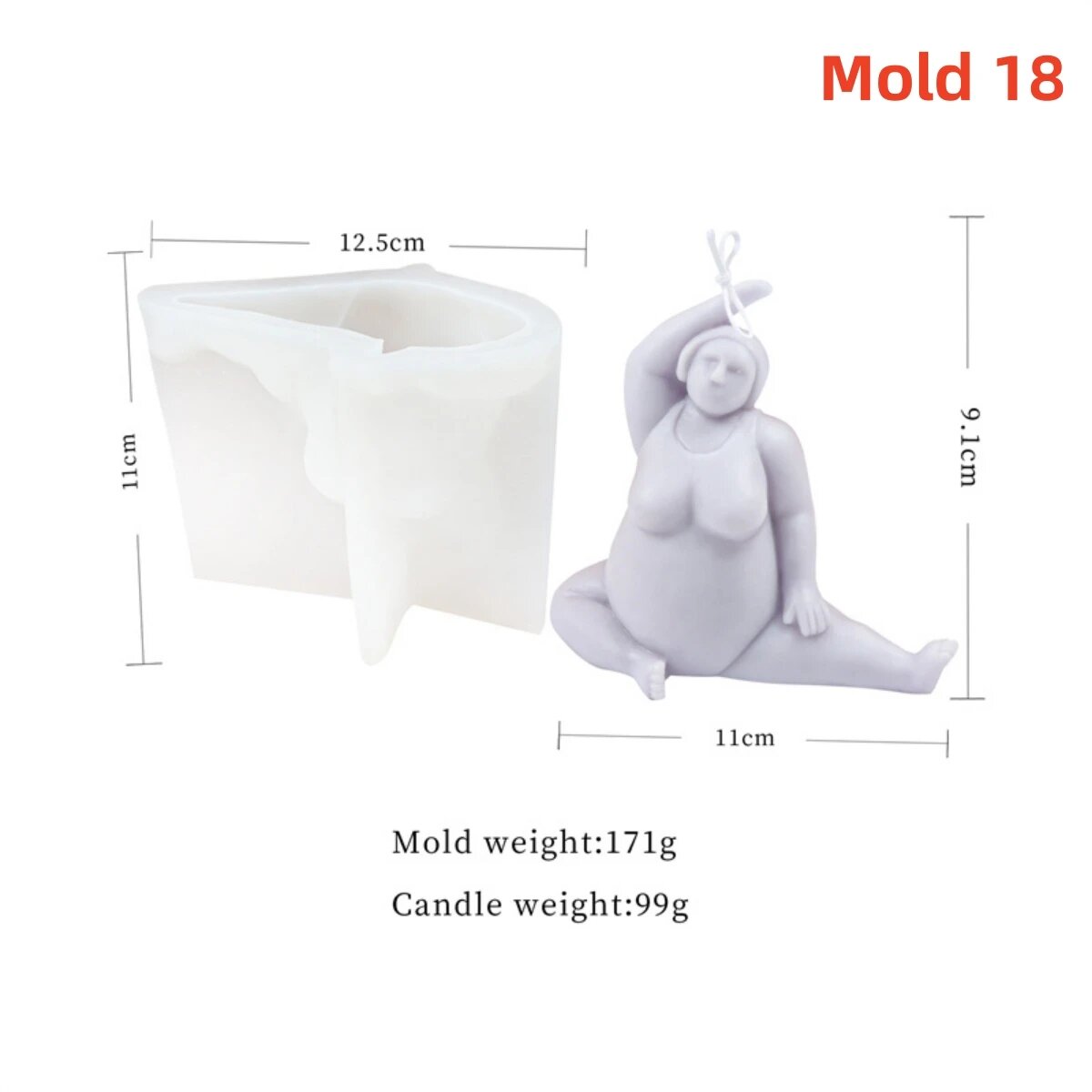 Силиконовая форма для свечей Body Mold 18