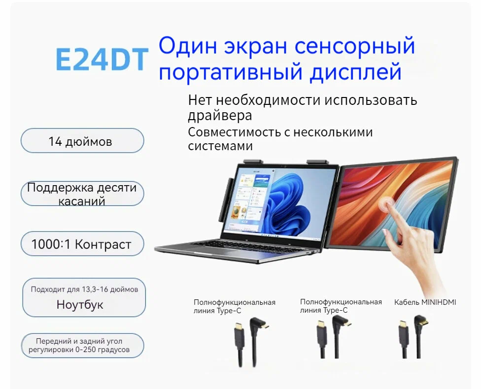 Многоэкранный портативный монитор EIMIO для ноутбука внешний портативный дополнительный экран расширения экрана