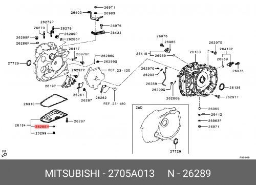 Прокл. сливной Пробки Mitsubishi Outlander Xl (Cw) (2006-2012) (MITSUBISHI 2705A013)