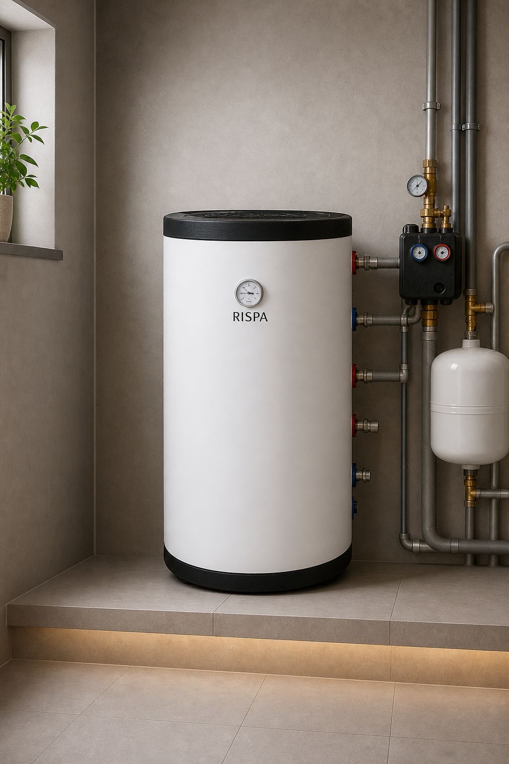 Бойлер косвенного нагрева RISPA RBW 100 L, 100 л, настенный, вертикальный, из нержавеющей стали