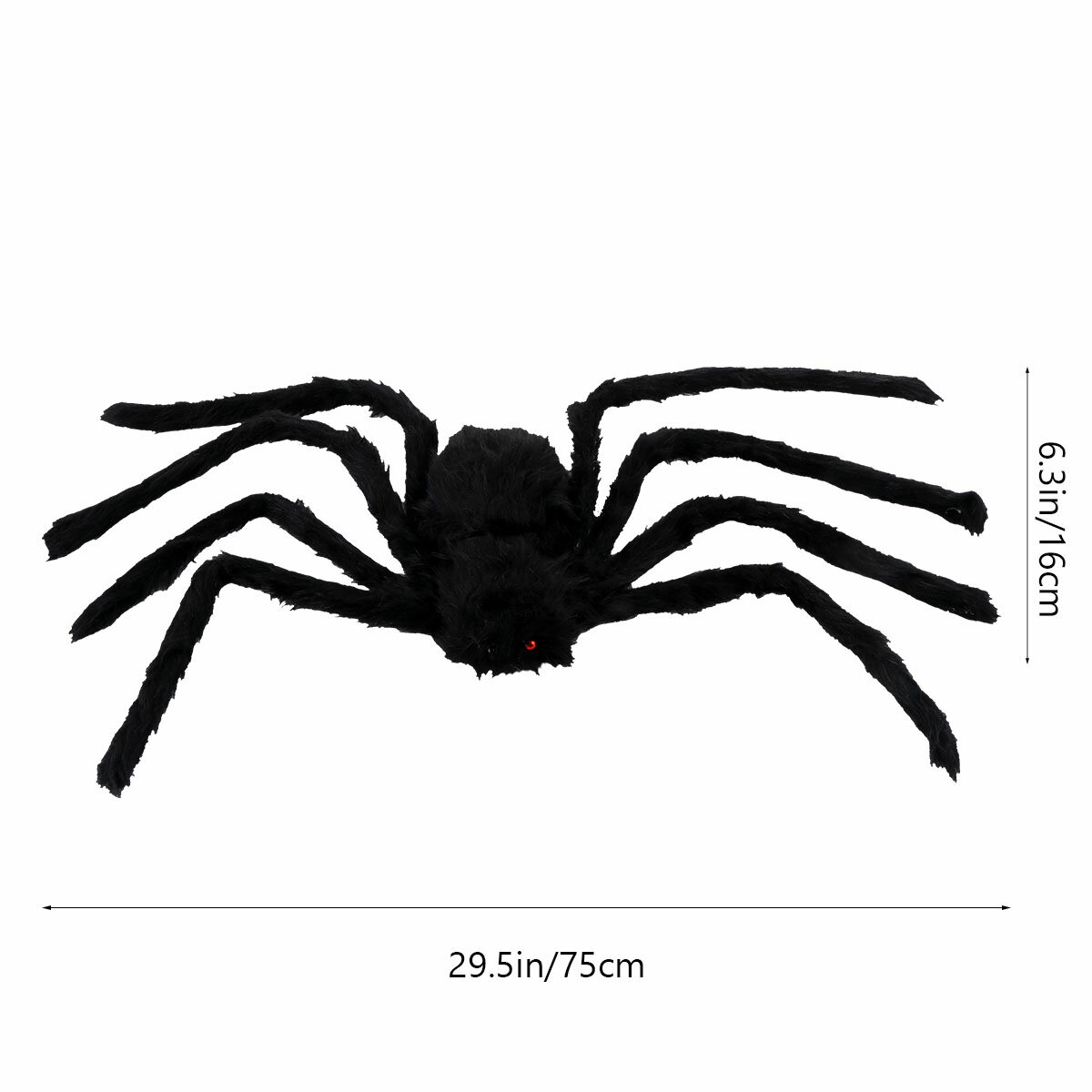 Декоративная Паучья Игрушка Чёрного Цвета Для Хэллоуина Размер 75X16Cm
