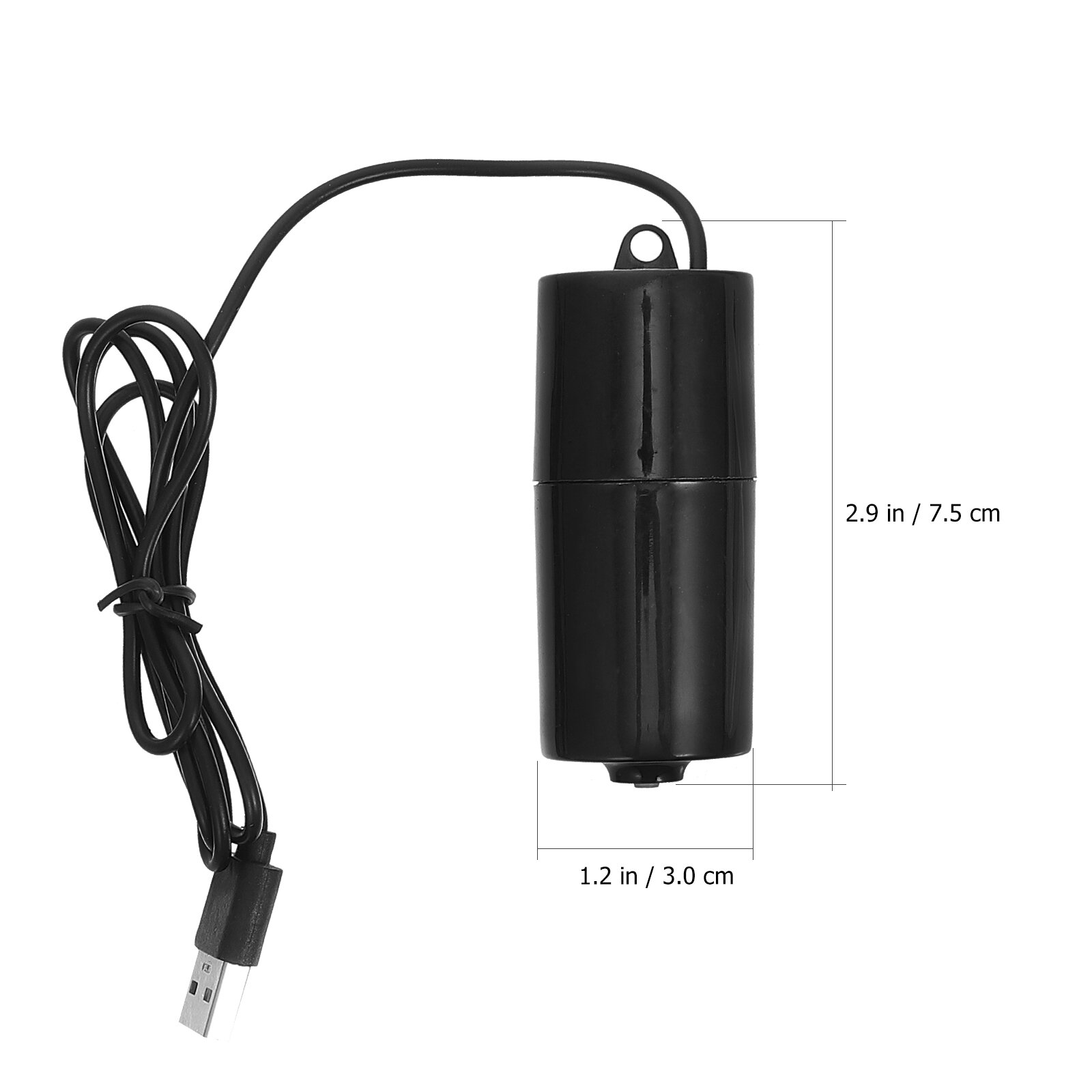Насос Для Аквариума С USB Подзарядкой Для Насыщения Кислородом 1 Шт Черный Размер 7 50X3 00X3 00CM