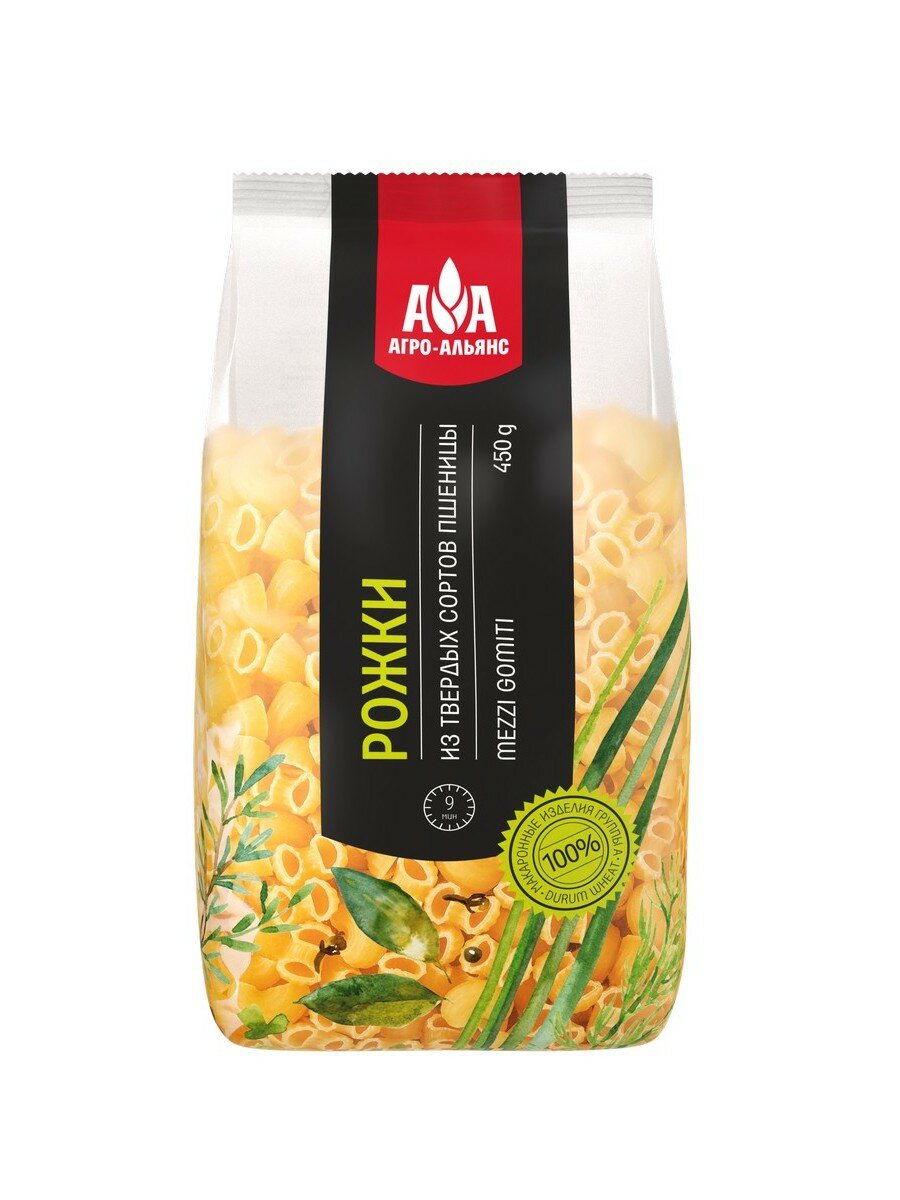 Макаронные изделия Агро-Альянс Рожки 450г