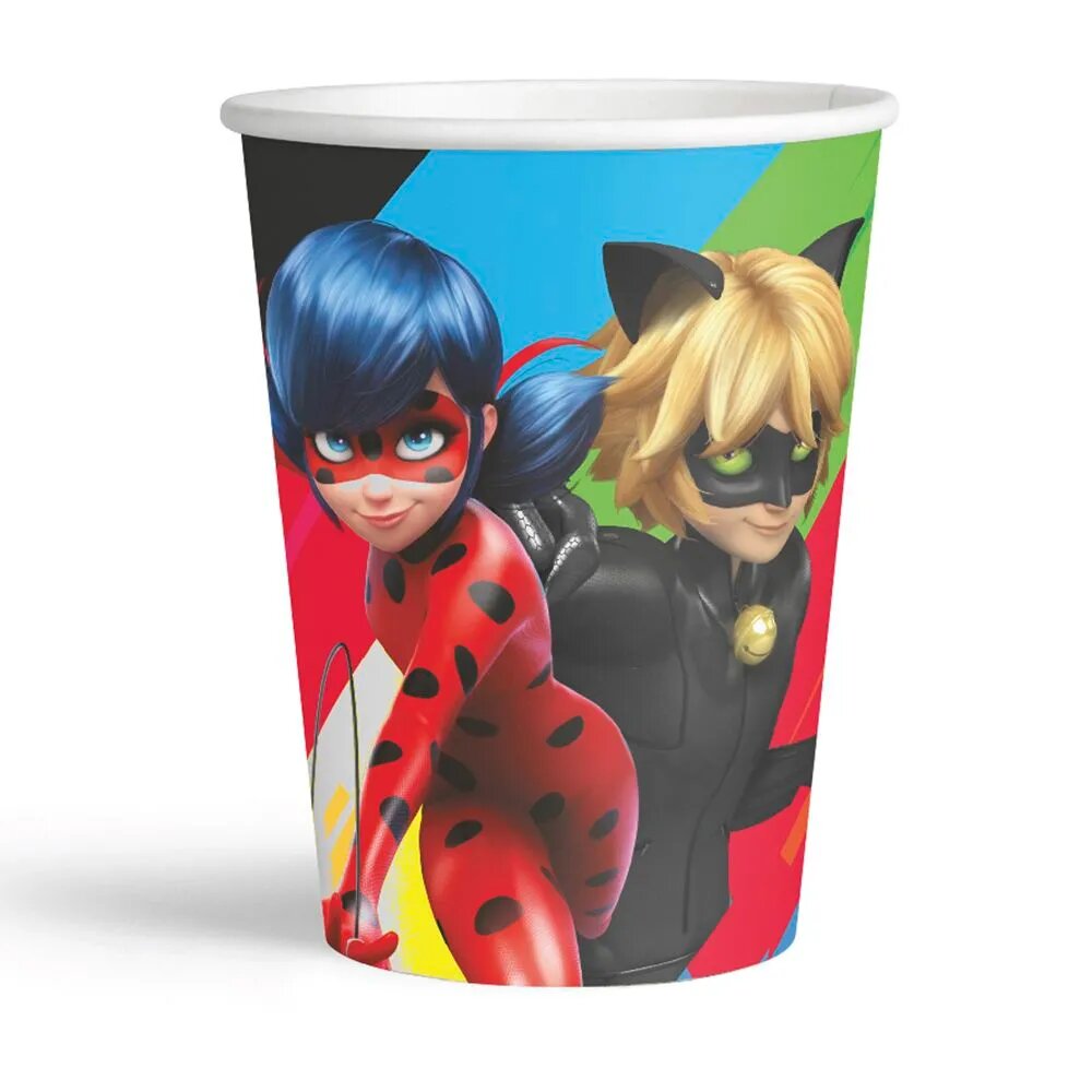 Стаканы бумажные Miraculous 237 мл 8 шт для праздника, дня рождения, детской вечеринки, одноразовые