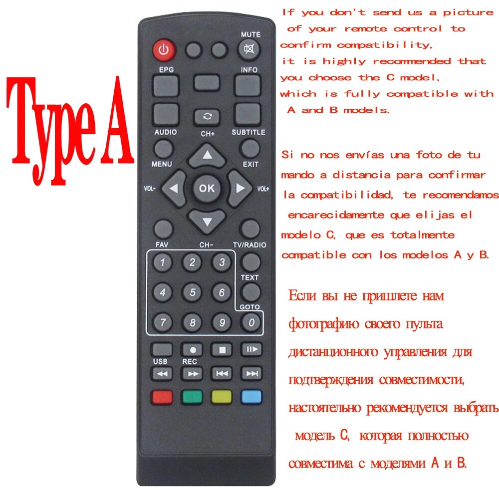 Пульт дистанционного управления GESUNWE для DVB-T2 Type A