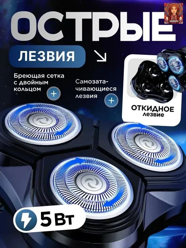 Электробритва Z - Man Version Five, лазурный — фото 1