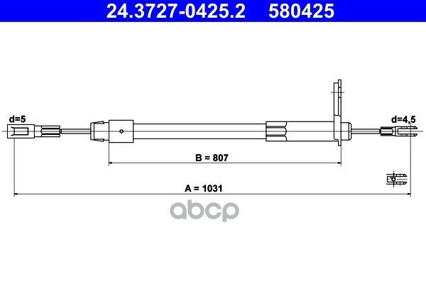 Трос ручного тормоза R MERCEDES W210 Ate арт. 24-3727-0425-2