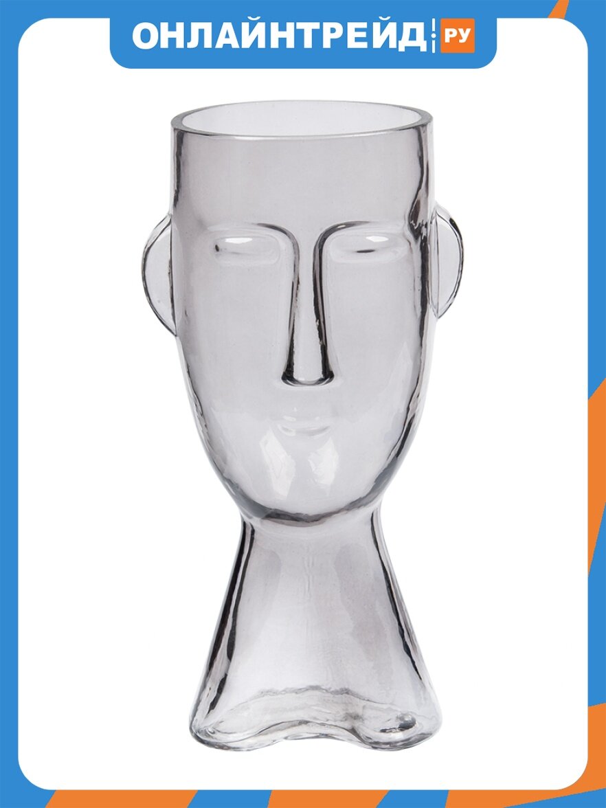 Ваза Вещицы Фейс 12х11х23,5 см, прозрачный (Fancy35)
