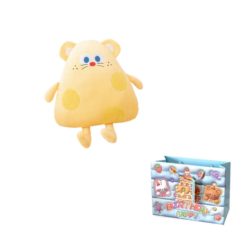 Подарочная сумка унисекс MORTEN SOLUM "С Днем Рождения", 40 CM EU, Cheese Mouse