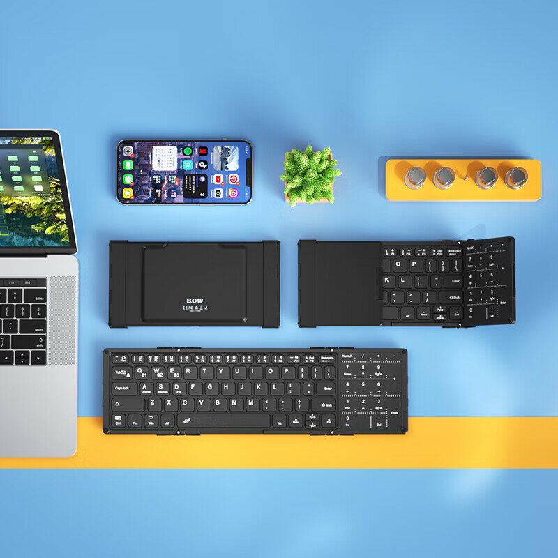 B.O.W Hangshi HB318D Складной беспроводной Bluetooth-клавиатура с подзарядкой для iPad Xiaomi Huawei офисная