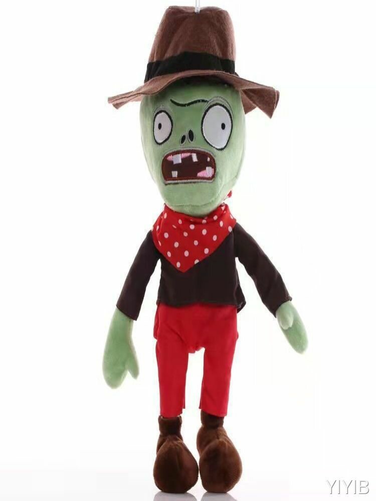 Плюшевая игрушка зомби из игры Plants vs. Zombies с кепкой, красным платком и брюками - мягкая игрушка для детей