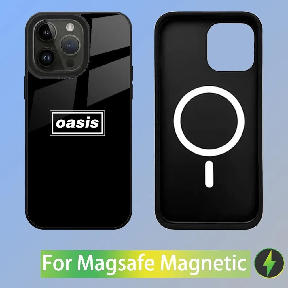 Hot O-Oasis Band Phone Case For iPhone 16,15,14,13,12,11, Plus, Pro, Max Mini Magsafe Magnetic Wireless Charging