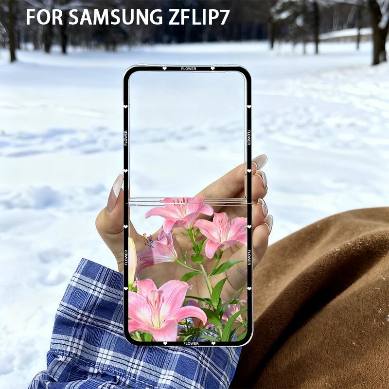Чехол для телефона Samsung Z Flip7 Cute Pink Lily Simplicity для Samsung Galaxy Z Flip 7 ZFlip7, -3