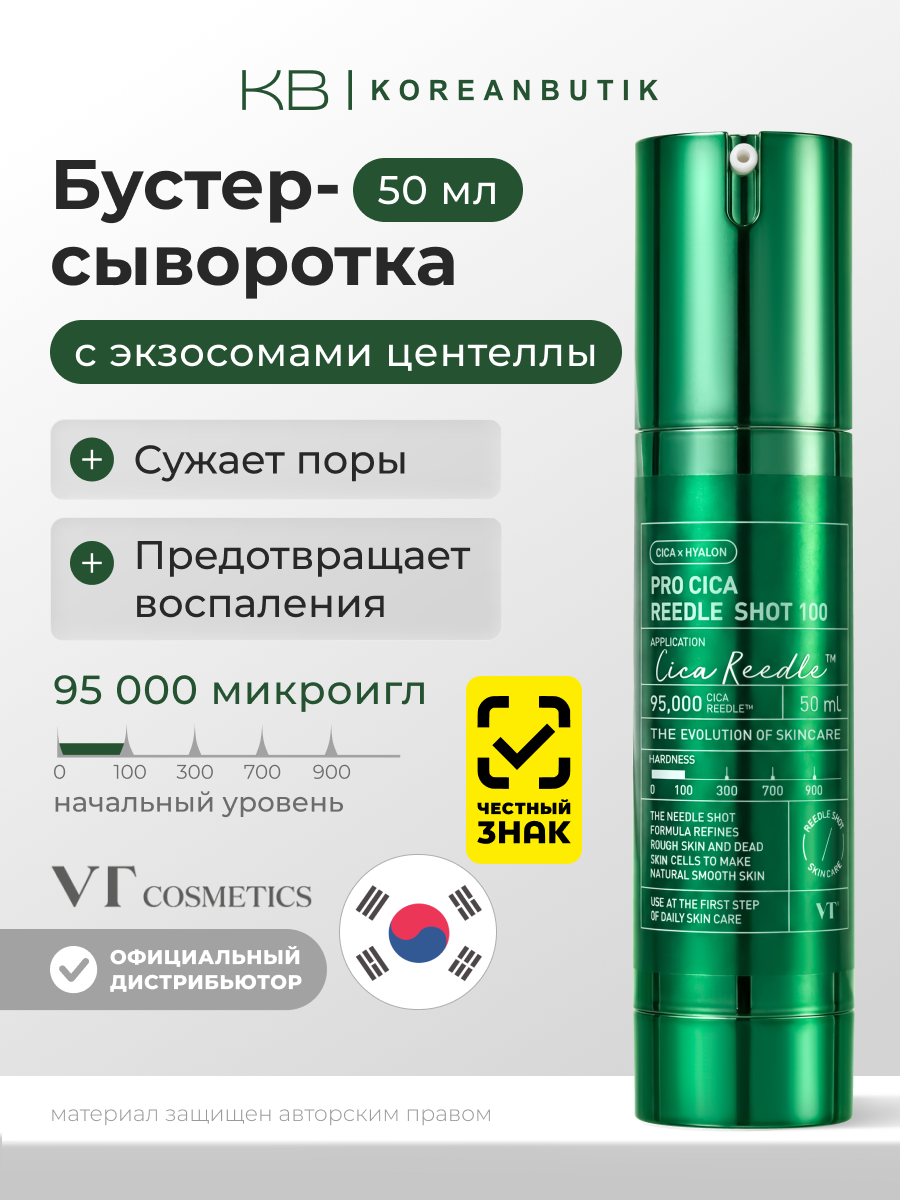 Бустер-сыворотка для лица чувствительной кожи с микроиглами | VT Cosmetics Pro Cica Reedle Shot 100 50ml