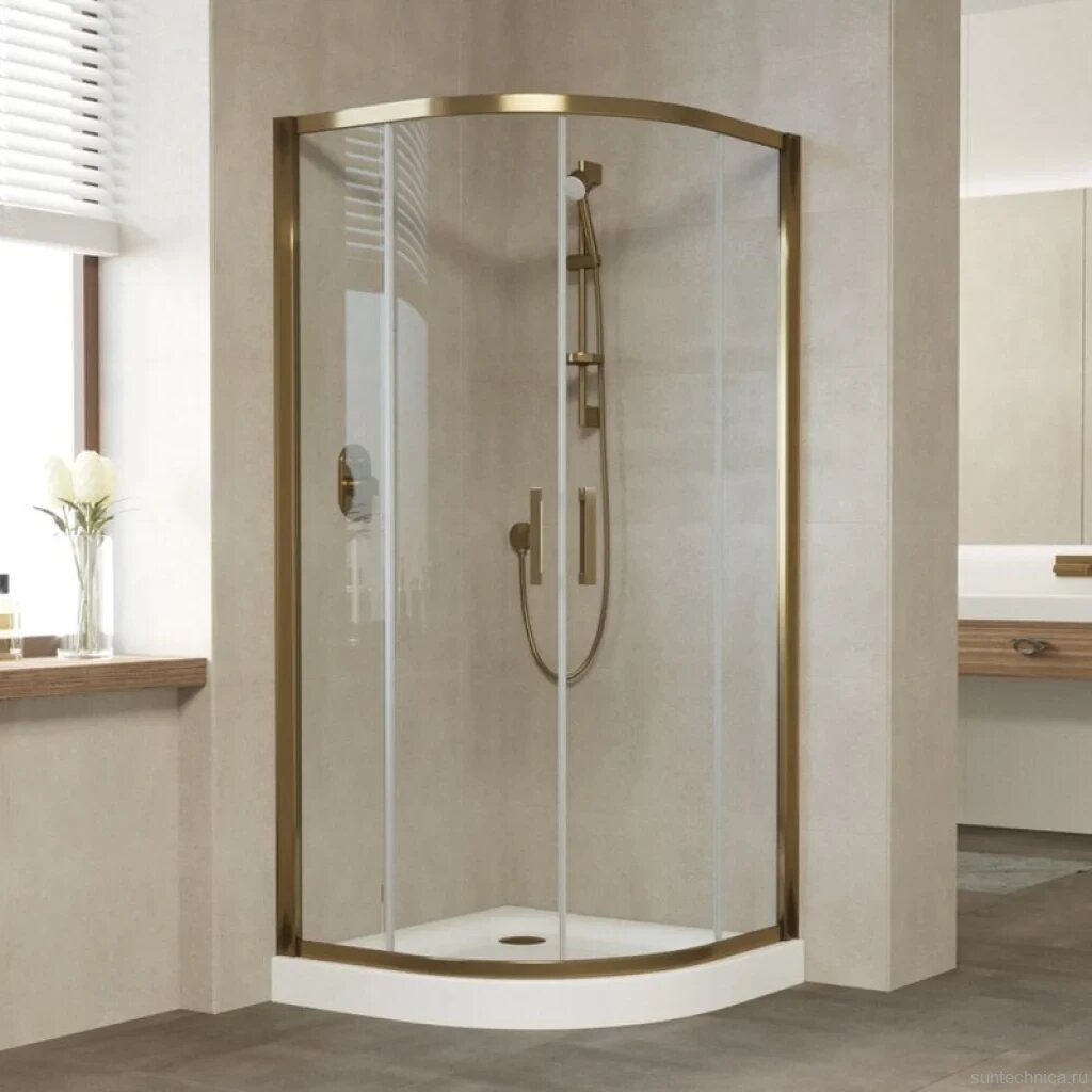 Душевой уголок Vegas Glass ZS Tur Novo 110 05 01 профиль бронза, стекло прозрачное