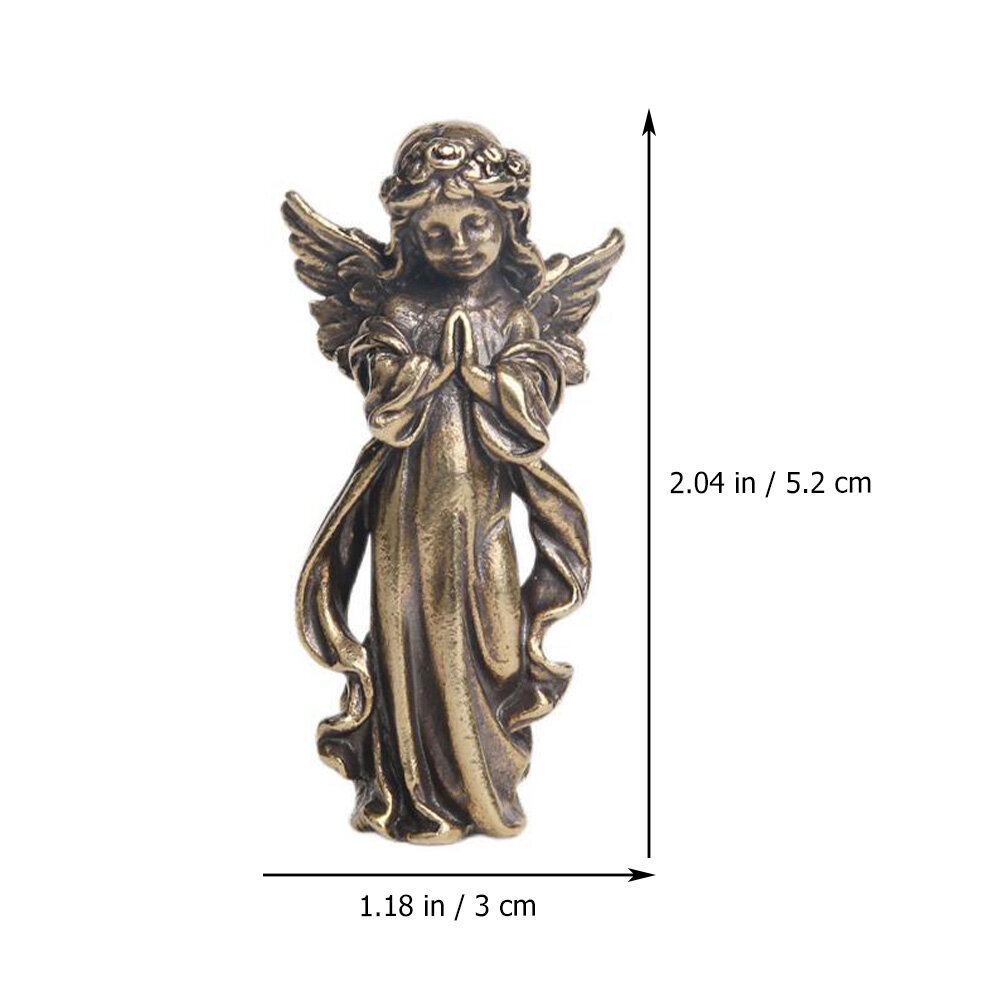 Ангельская Статуэтка Из Металла Золотистого Цвета Размер 5.00X2.50X1.50Cm