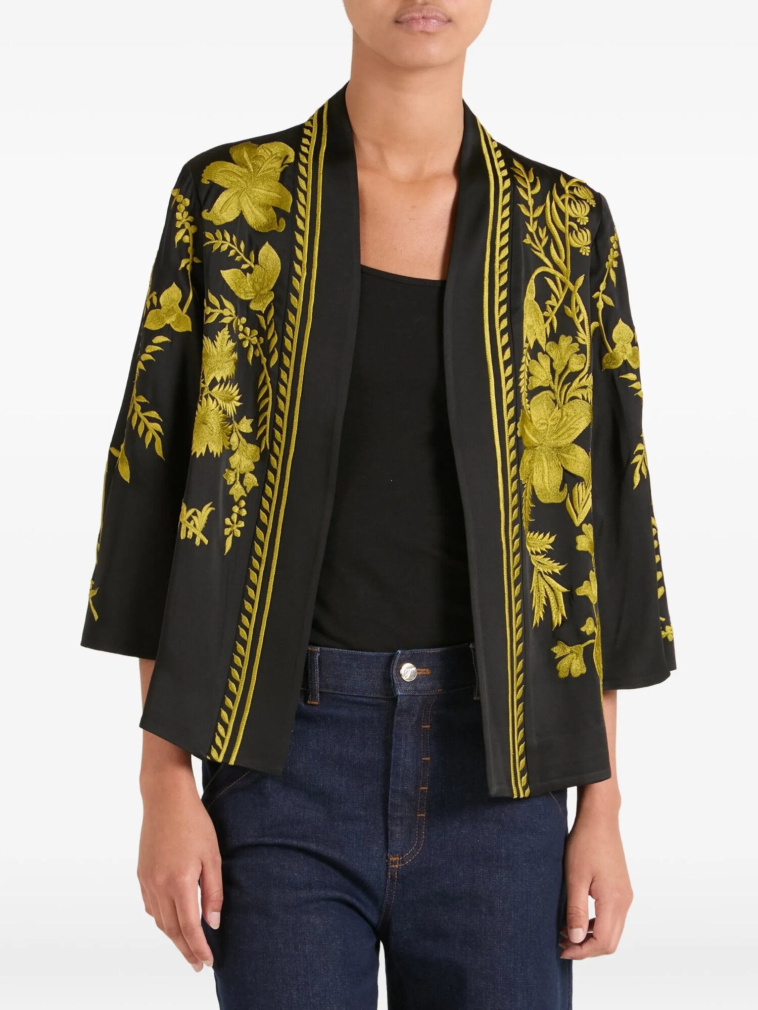 Накидка Temperley London Thisbe floral-embroidered cape, размер 6 — фото 1