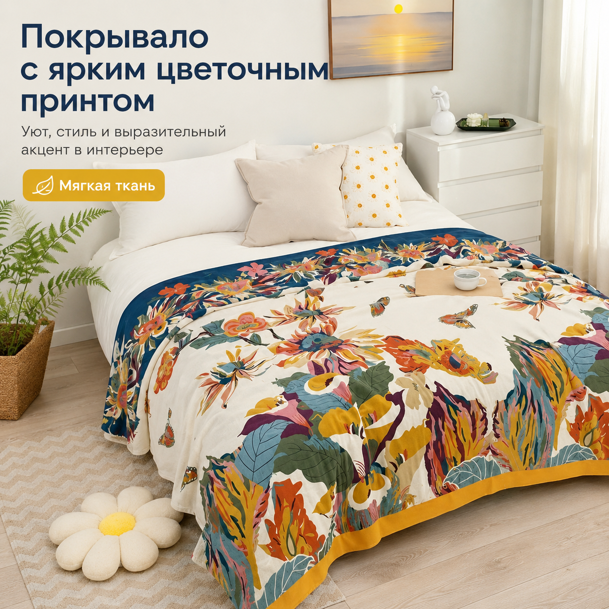 Многослойное марлевое хлопчатобумажное покрывало, кардиганный хлопок, 230 х 200 см