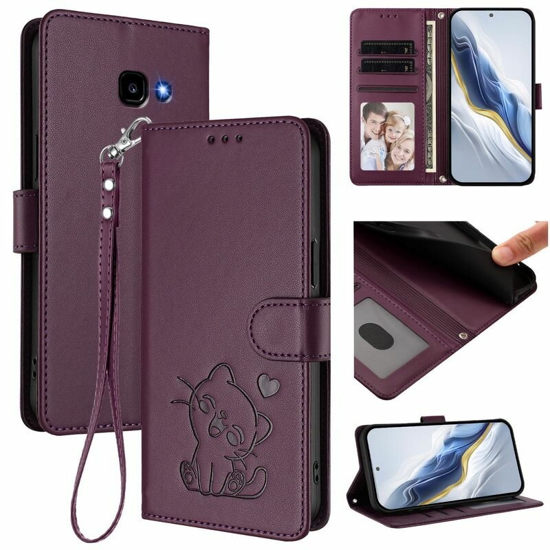 Чехол книжка для Самсунг Галакси A3 2017 и A320 ( Samsung Galaxy A3 2017 и A320 ) кожаный с магнитной застежкой, с функцией подставки, коротким шнурком