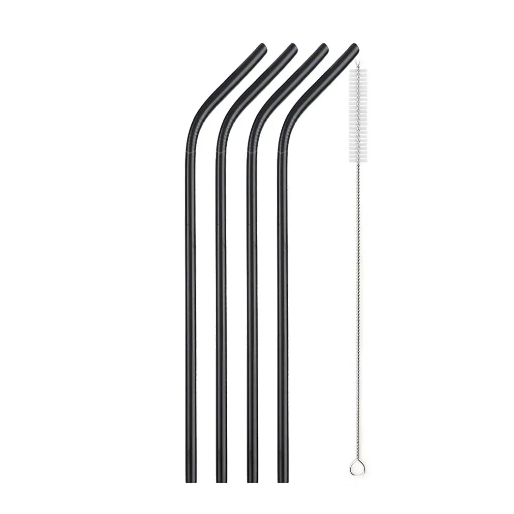 Многоразовые трубочки из нержавеющей стали, Black 5PCs