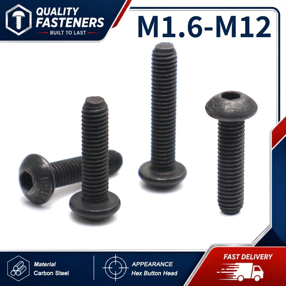 Винты GUOFEI M1.6-M12 ISO7380 Grade12.9 M5 (10pcs), 20mm