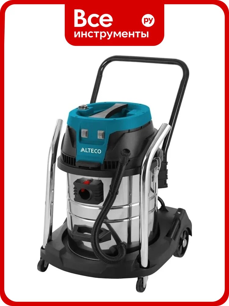 Строительный пылесос ALTECO VC 60 Push Clean 67443 с возможностью влажной уборки, мощностью 2000 Вт и объемом бака