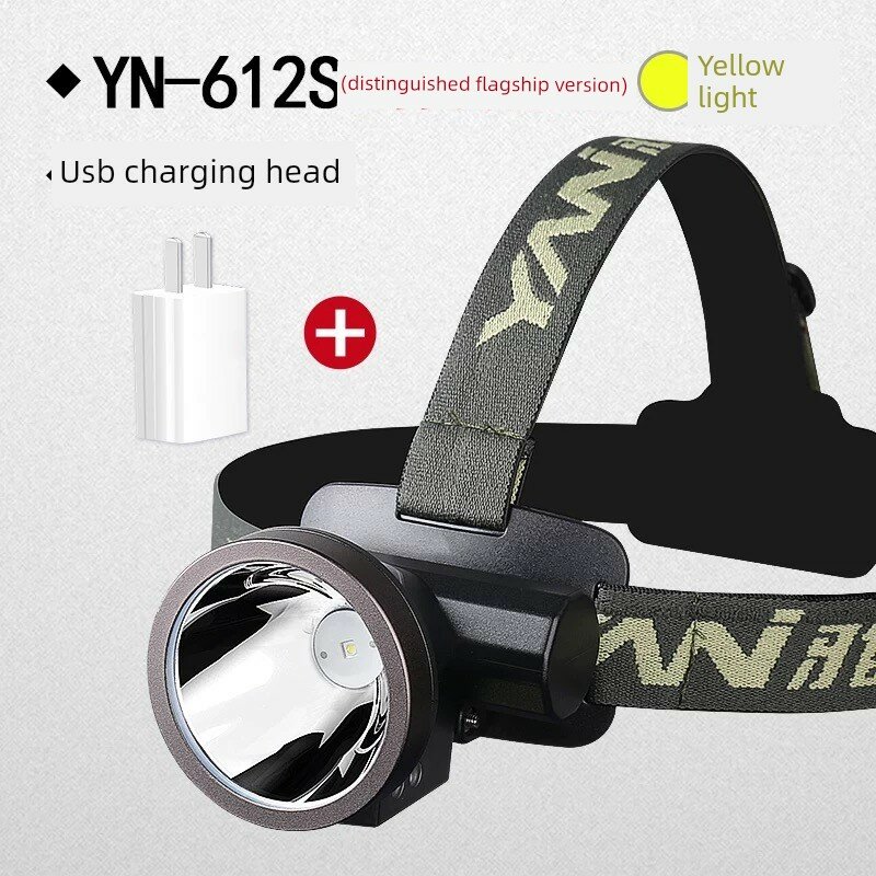 Налобный фонарь Yani 612S с мощным светом, перезаряжаемый, сверхяркий, сверхлегкий, компактный, с долговечной литиевой