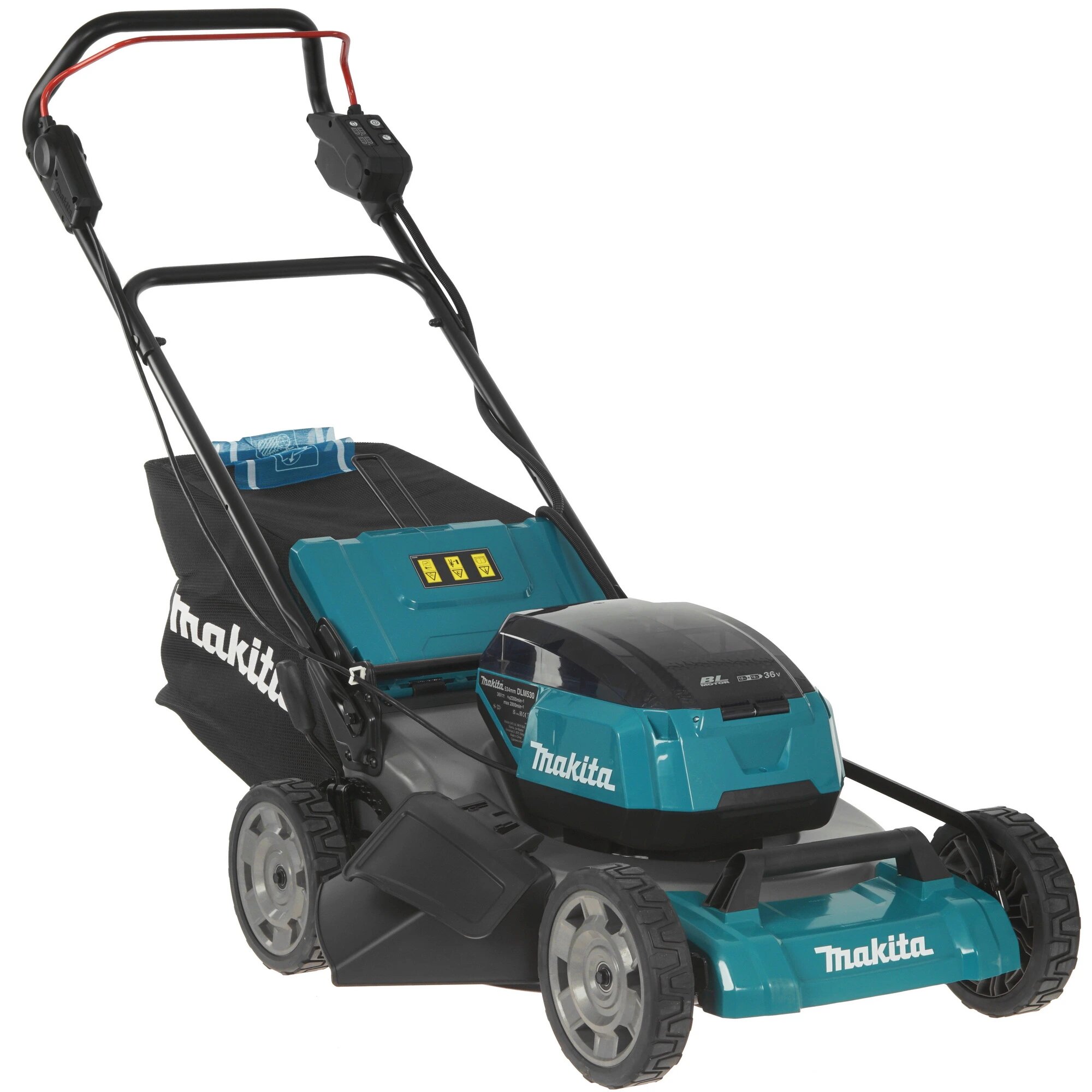 Газонокосилка аккумуляторная Makita DLM530Z, 53см, несамоходная, черный/синий