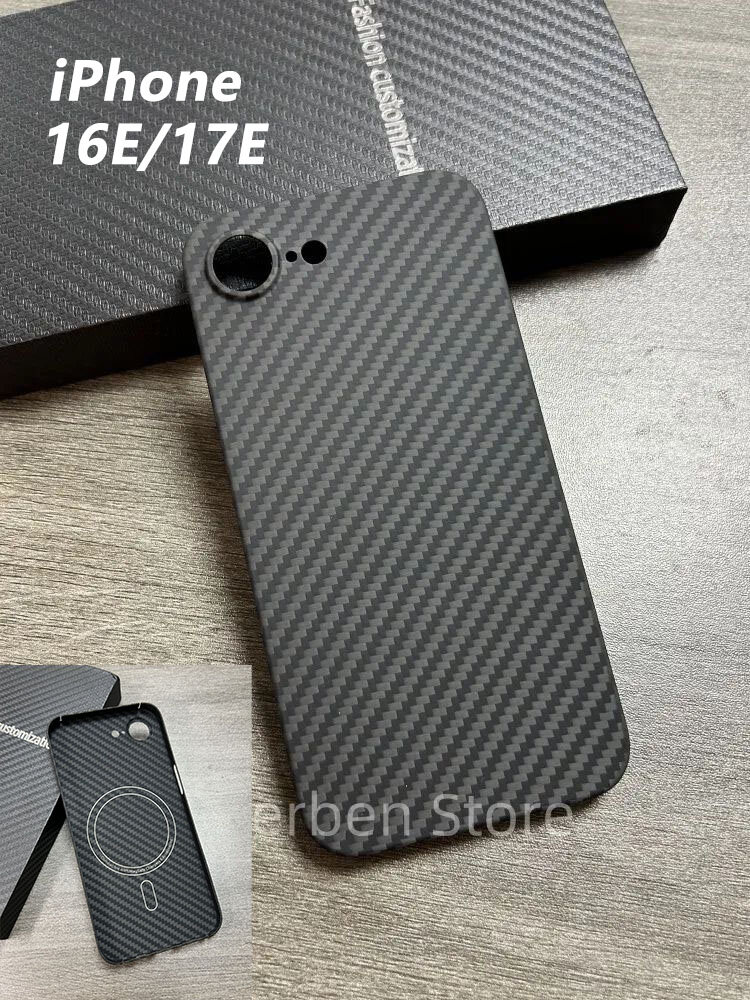 Чехол Real Carbon Magsafe Apple iPhone 16 E/17E, Ультратонкий чехол из углеродного волокна для смартфона Apple iPhone 16E