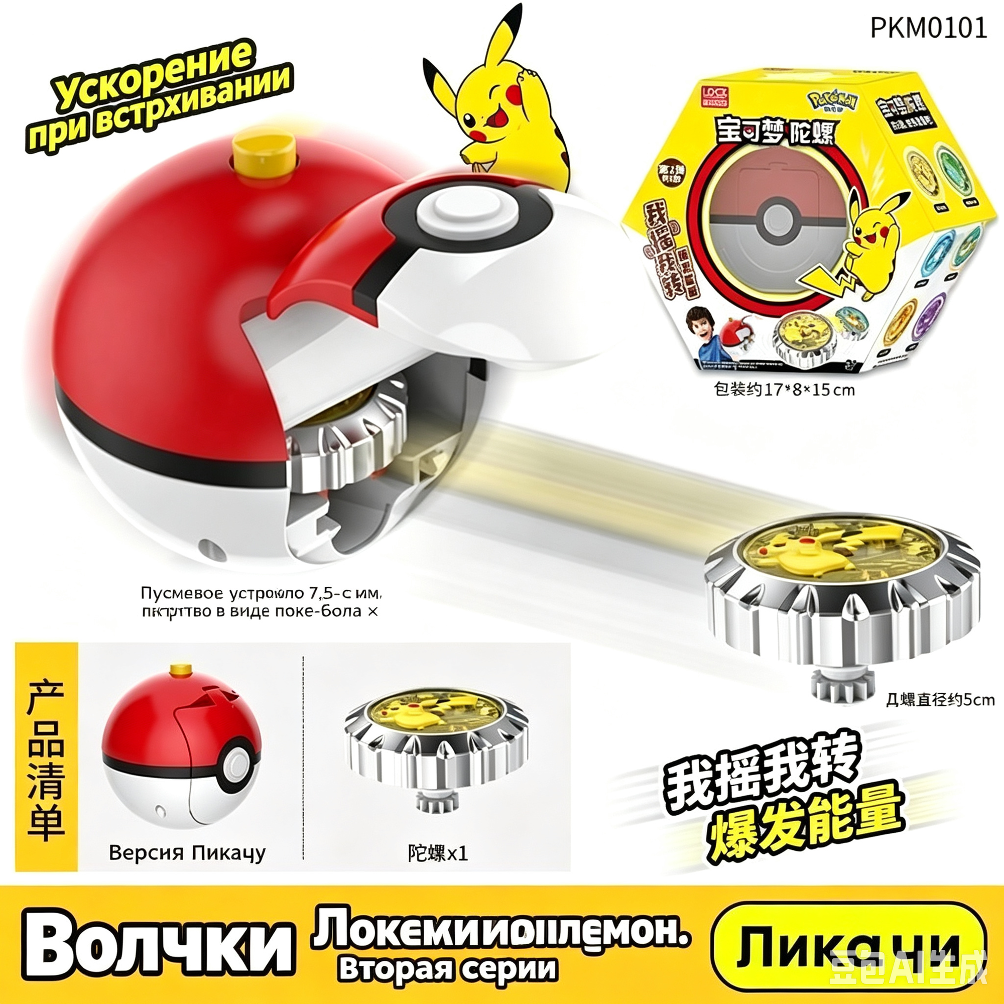 Волшебная гироскопическая игрушка "Покемон", Пикачу, Маленький огненный дракон, новый боевой вращающийся гироскопический Эльфийский шар