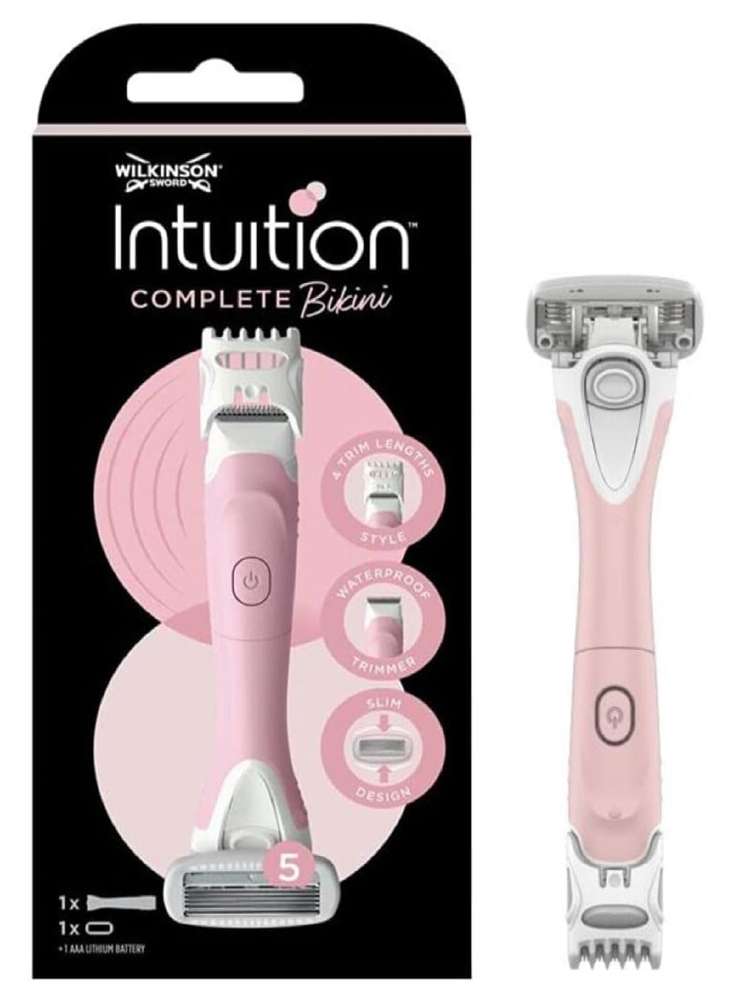 Wilkinson Sword / Schick Intuition Complete Bikini Trimmer / Бритва женская с триммером и 1 сменной кассетой.