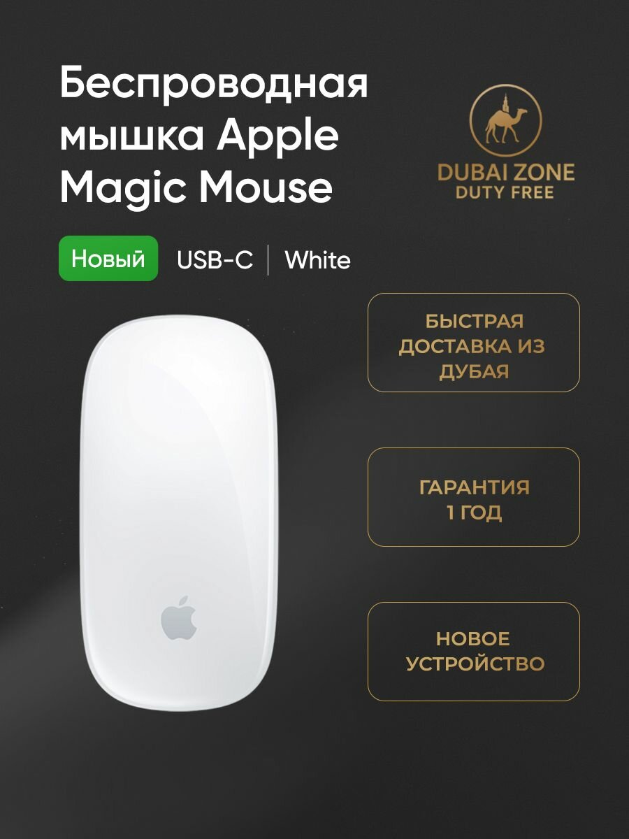 Мышь беспроводная Apple Magic Mouse 2024 USB-C, цвет White, (белый)