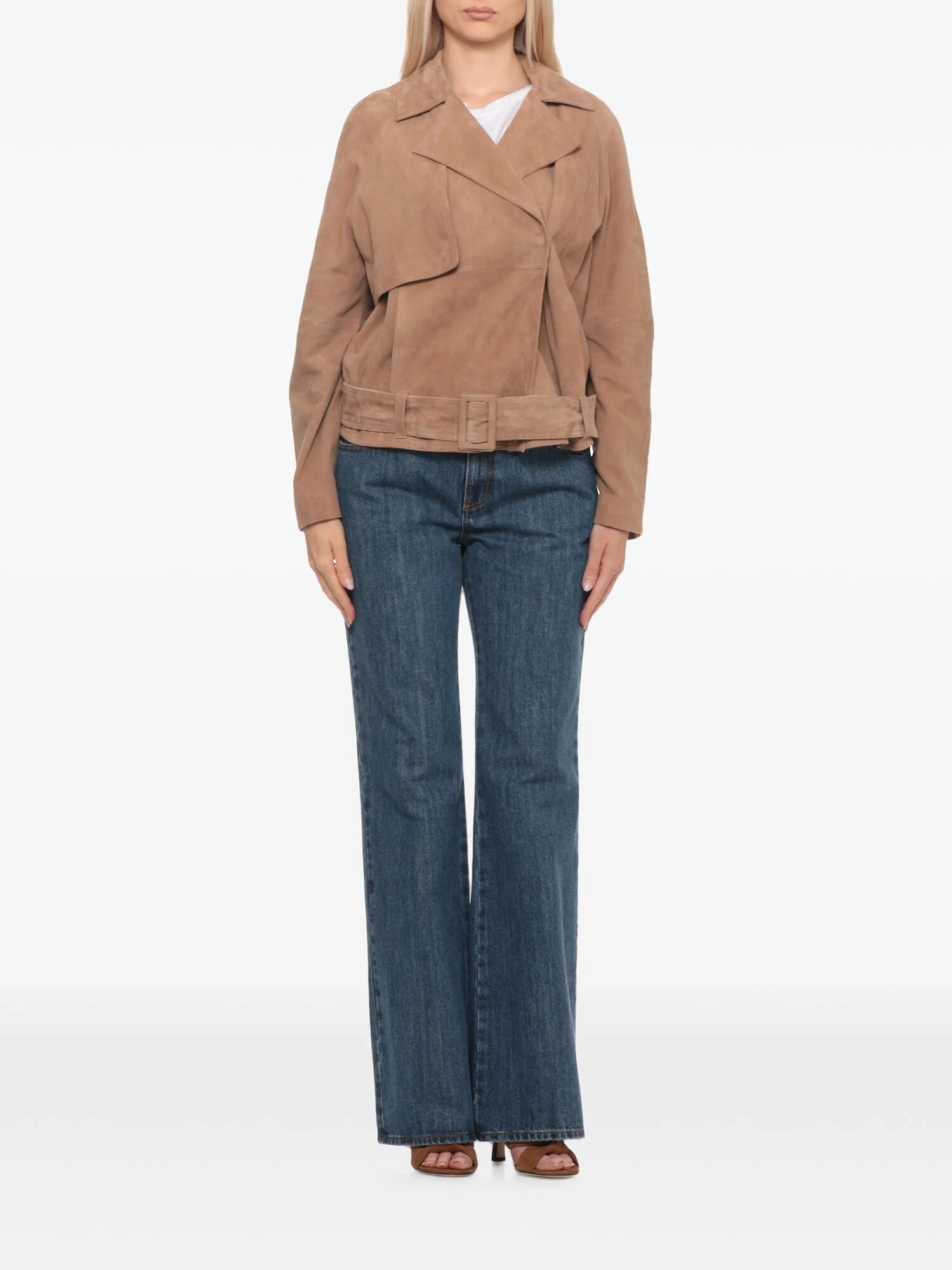 Куртка Marella Belted suede jacket, размер 42 — фото 1