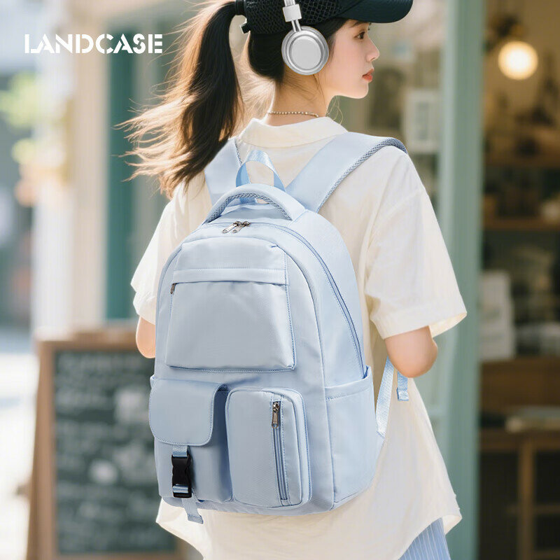 Рюкзак Landcase для женщин вместимостью большой размер легкий рюкзак для ноутбука синий 5306 для студентов университета