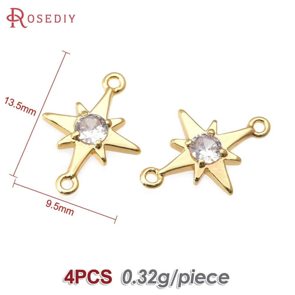 Подвески Rosediy из латуни и циркония цвета 18-каратного золота 57556-18K Gold Color