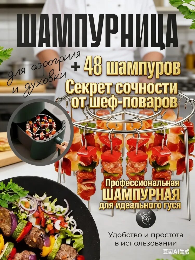 Подставка для шампуров, 48 предм. на 6 перс.