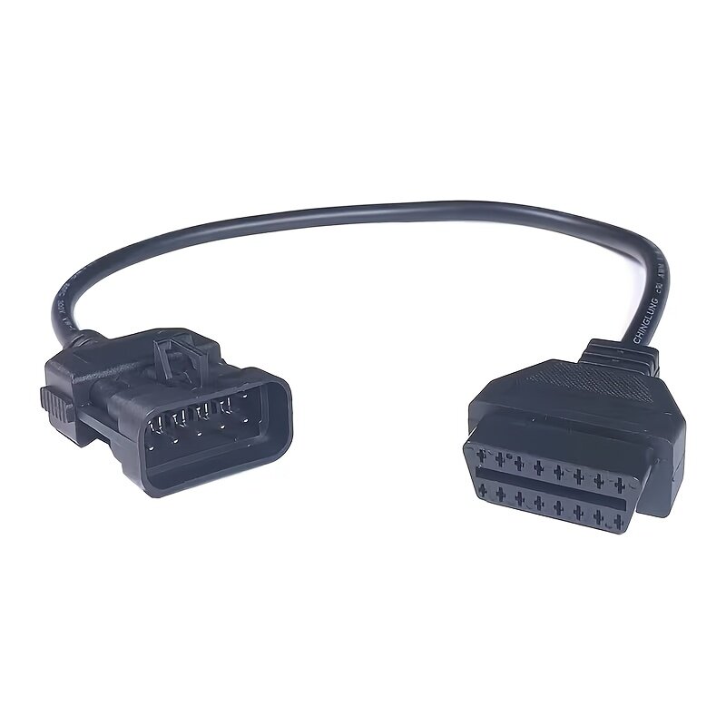Кабель-удлинитель OBD2 10-pin на 16-pin для диагностики автомобиля, черный