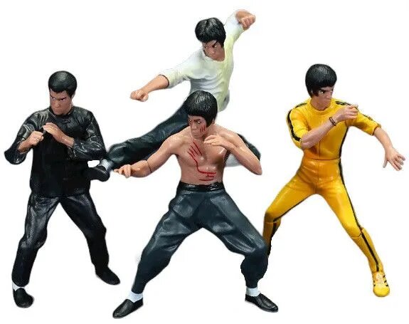 Набор фигурок Брюс Ли - Bruce Lee, 4 шт, ABS пластик