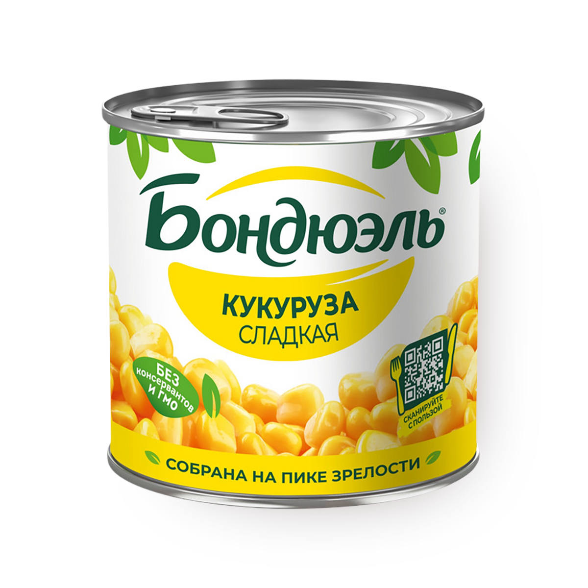 Кукуруза сладкая Bonduelle, в собственном соку, жестяная банка, 425 мл